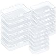 Amazon.com: IBEQUEM 18Pcs Mini Storage Containers, Mixed Sizes Small Rectangular Clear Plastic ...