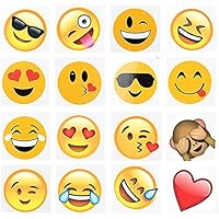 Amazon.com : 144 2" Temporary Emoji Tattoos - 16 Assorted Emoticon ...