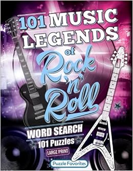 101 Music Legends of Rock 'n' Roll Word Search: Large Print Puzzle Book ...