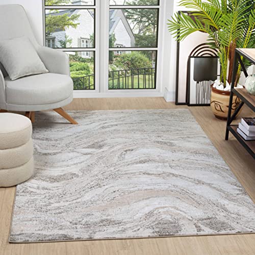 GLORY RUGS Abstract Area Rug Modern Contemporary Faded Soft for Living ...