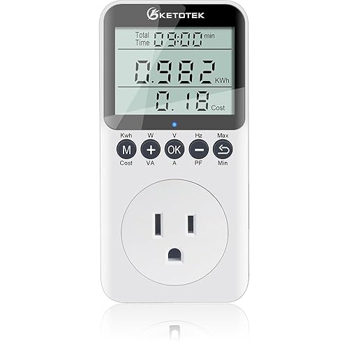 KETOTEK Watt Meter Power Meter Plug Electricity Usage Monitor for Home ...