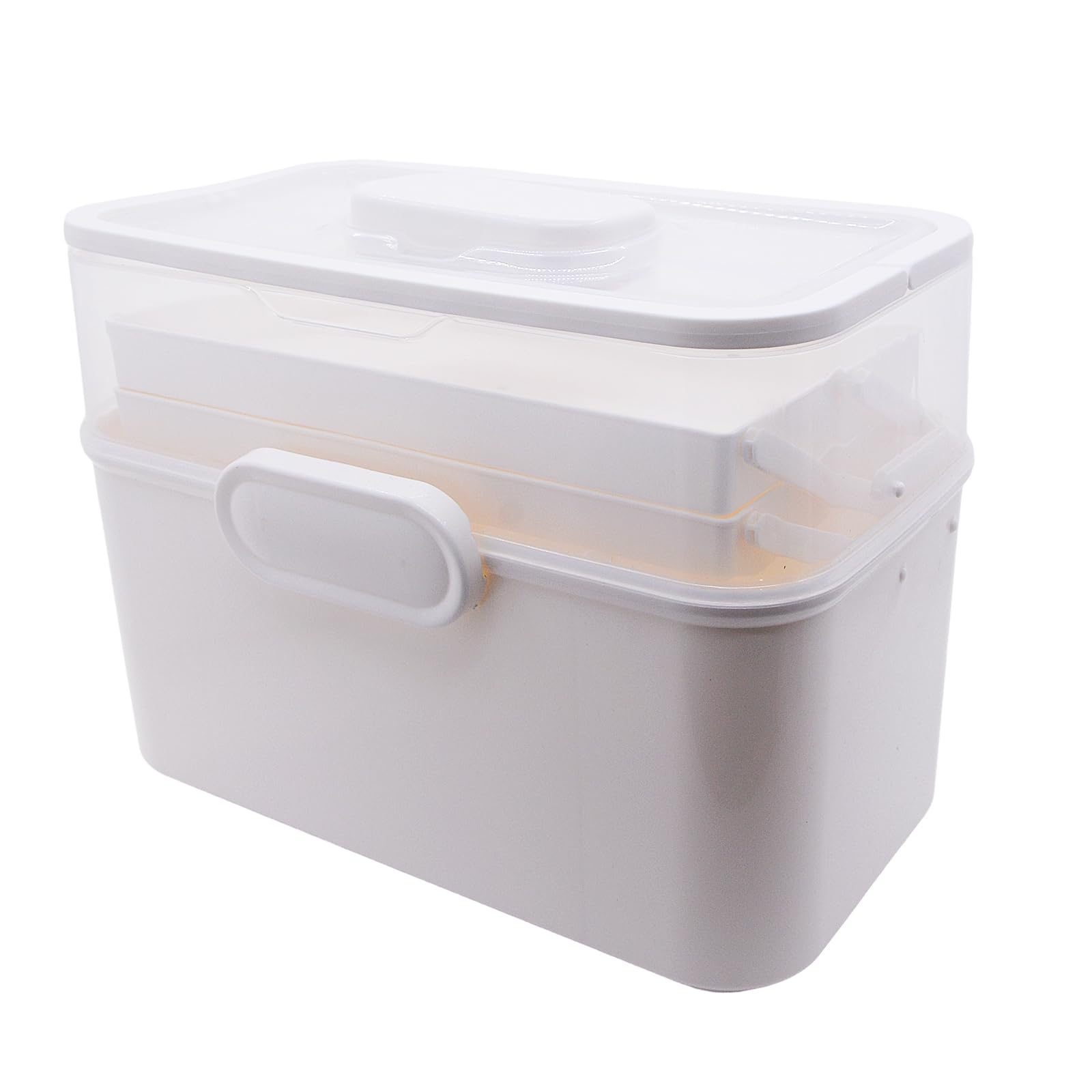 Saim First Aid Organizer Box Medical Box Transparent 3-Tier Fold Tray ...