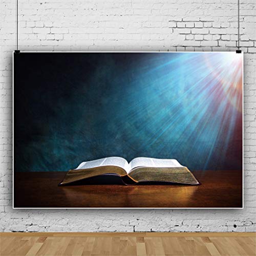 Buy Leowefowa Light Beams Shine On The Opened Bible Book Backdrop 7x5ft ...