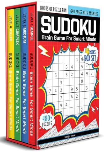 Sudoku - Brain Games For Smart Minds Box Set Of 4 Books : Booster ...