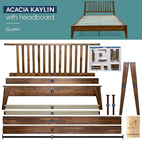 Acacia Kaylin 14 Inch Wood Platform Bed Frame With Headboard at Spencer ...