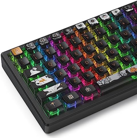 Mosptnspg Dark Legend Black ASA Custom keycaps ，118 Keys Double-Shot ...