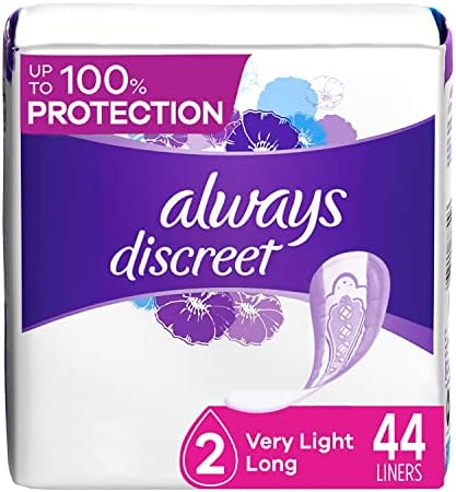 Always Discreet Incontinence Liners, Very Light Absorbency, Long Length ...