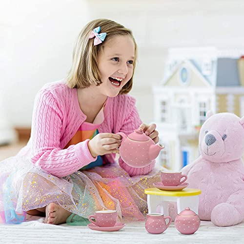 Jewelkeeper Tea Set for Little Girls 13 pcs Porcelain Tea Set for Kids ...