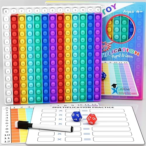 cOOva Multiplication Pop It 12x12 Math Fidget Toys-Multiplication Table ...