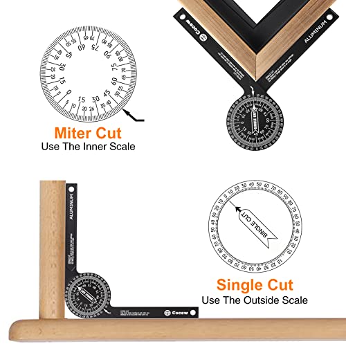 Cocew Miter Saw Protractor, Aluminum Angle Finder with Precision Laser ...