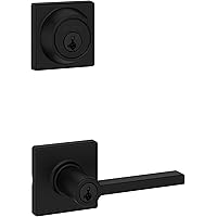 Weiser Halifax 4 Pack Matte Black Door Handles, Reversible Passage ...
