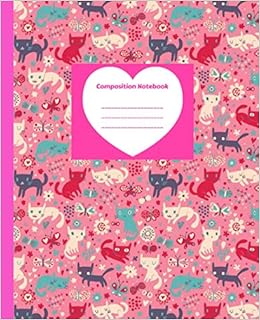Pink Composition Notebook: Cute Cat Pink Composition book for Girls ...