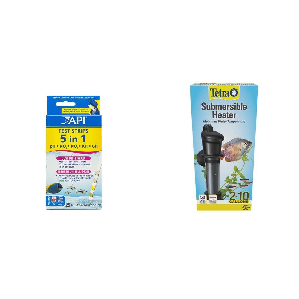 API 5-in-1 Test Strips Freshwater and Saltwater Aquarium Test Strips 25 ...