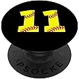 Amazon.com: Softball Popsocket #11 - Girls Softball Jersey Number 11 ...