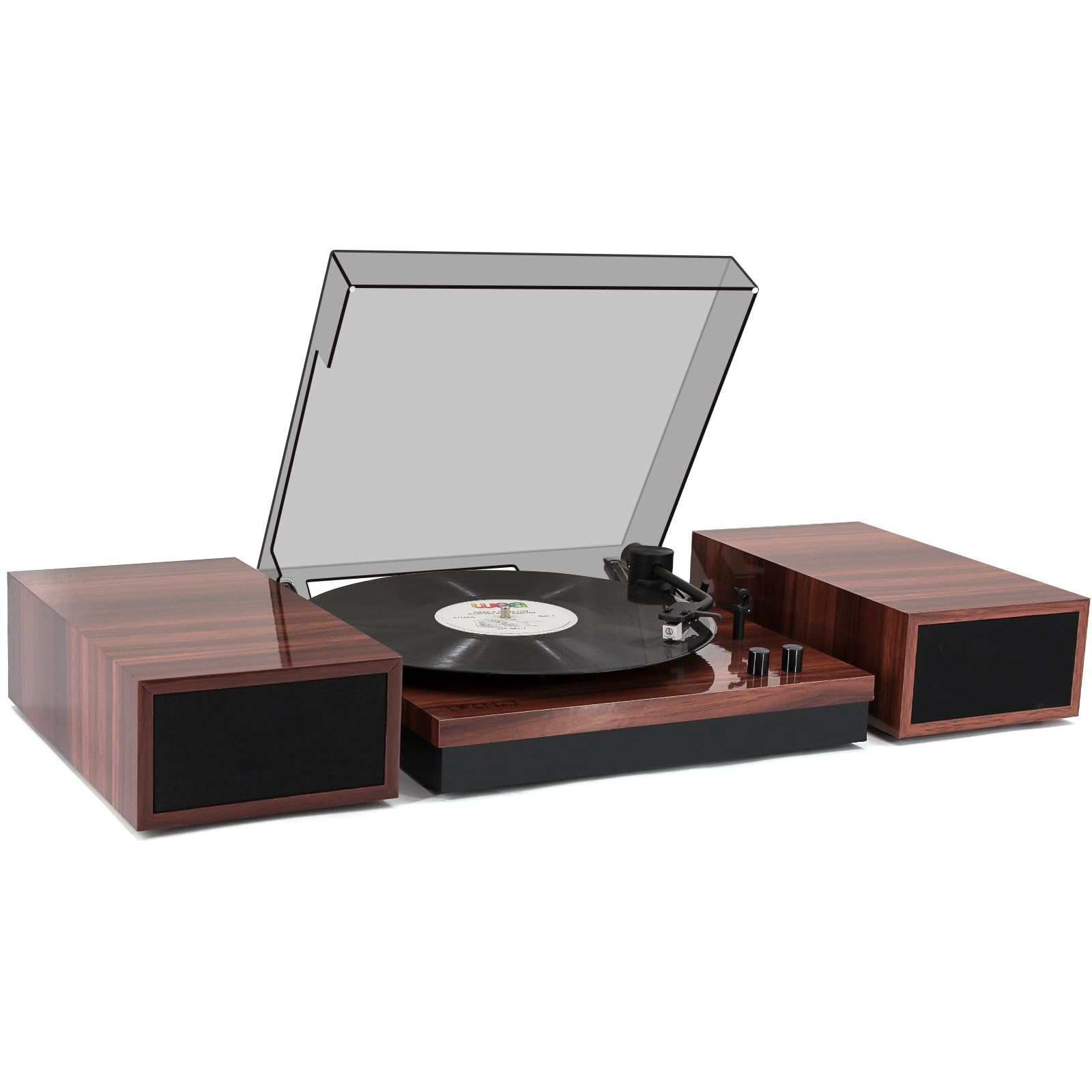 Vintage Record Player with Upgraded Hi-Fi Full-Range Speakers, Belt ...