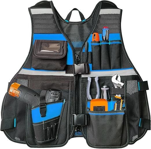 TooCust Tool Vest Electrician, Hi Vis Tool Vest for Carpenters ...
