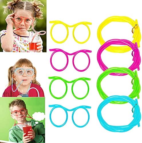 Colorful Crazy Silly Straws, 8 Pcs Fun Party Drinking Straw Eye Gl for ...
