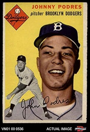 Amazon.com: 1954 Topps # 166 Johnny Podres Brooklyn Dodgers (Baseball ...