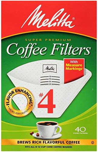 سعر Melitta #4 Super Premium Cone Coffee Filters, White, 40 Count فى ...