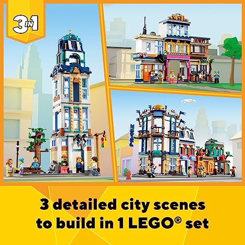 LEGO Creator 3 in 1 Main Street Building Toy Set, Features a Toy City ...