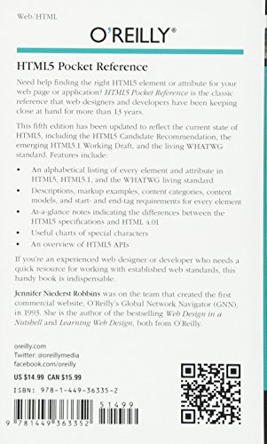 HTML5 Pocket Reference: Quick, Comprehensive, Indispensable (Pocket Reference (O’Reilly)) - Best ...