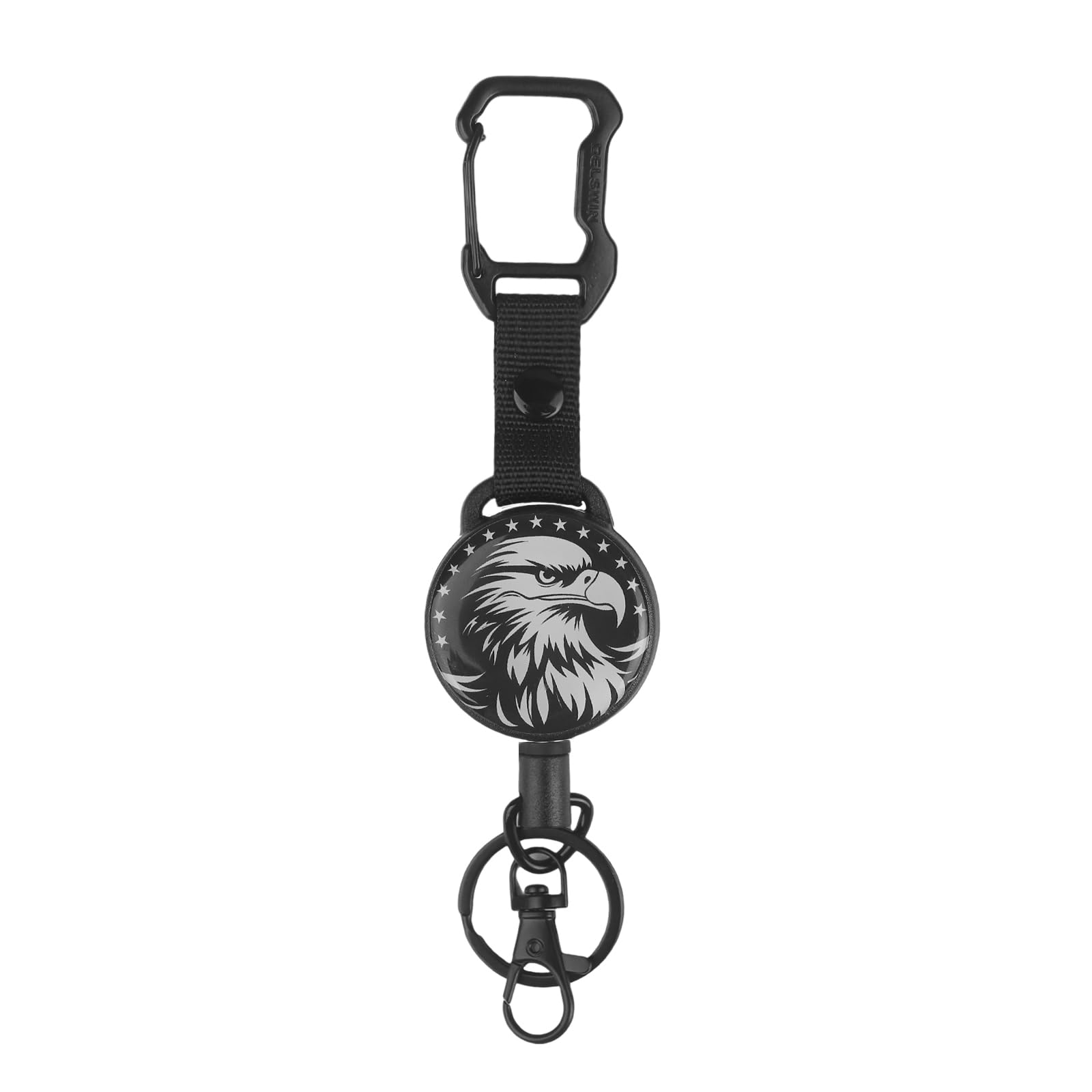 DELSWIN Heavy Duty Retractable Keychain, [American Eagle] Carabiner ...