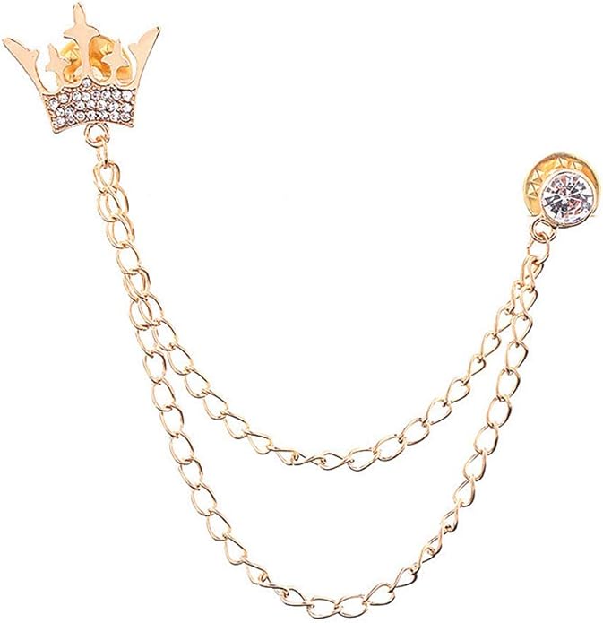 Broche Epingle Broche Bijoux Broches pour Hommes Blazer Chaîne Broche ...