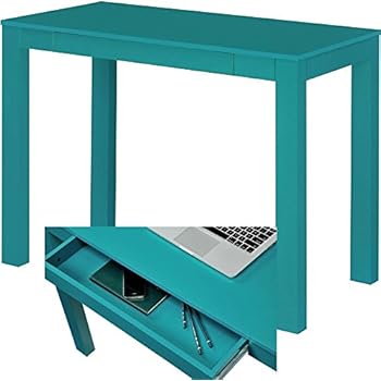 Amazon.com: Minimalist Writing Desk with Drawer Wooden Espresso Brown ...