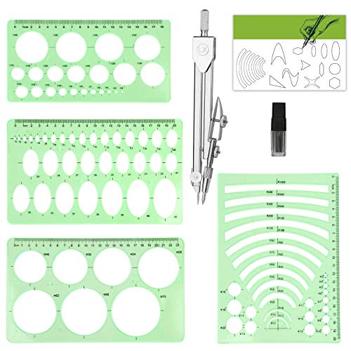 Templates Measuring Geometry Ruler Shape Stencils Drawing Set with ...