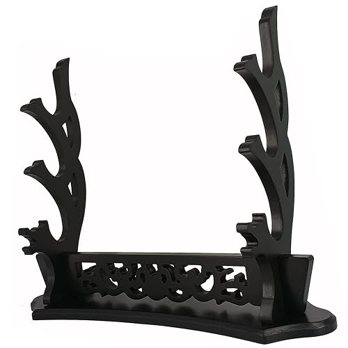 MANNIFEN Sword Stand Display Sword Rack, Wood Sword Katana Wall Mount ...