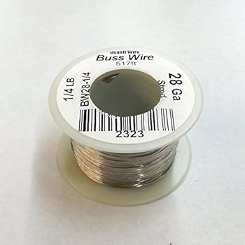 28AWG Bare Tinned Copper Bus Wire - 1/4 Pound Roll - Electrical Wires ...