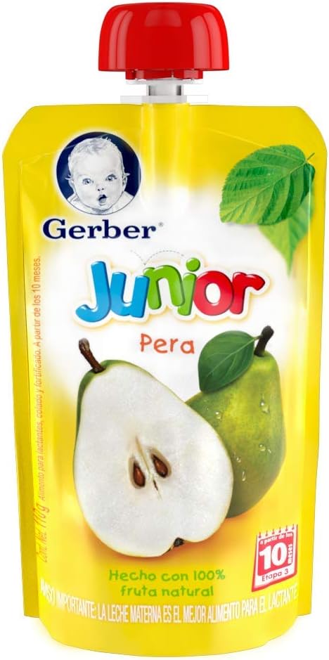Gerber, Papilla Gerber Junior Pera, 110 gramos, Paquete de 12: Amazon ...