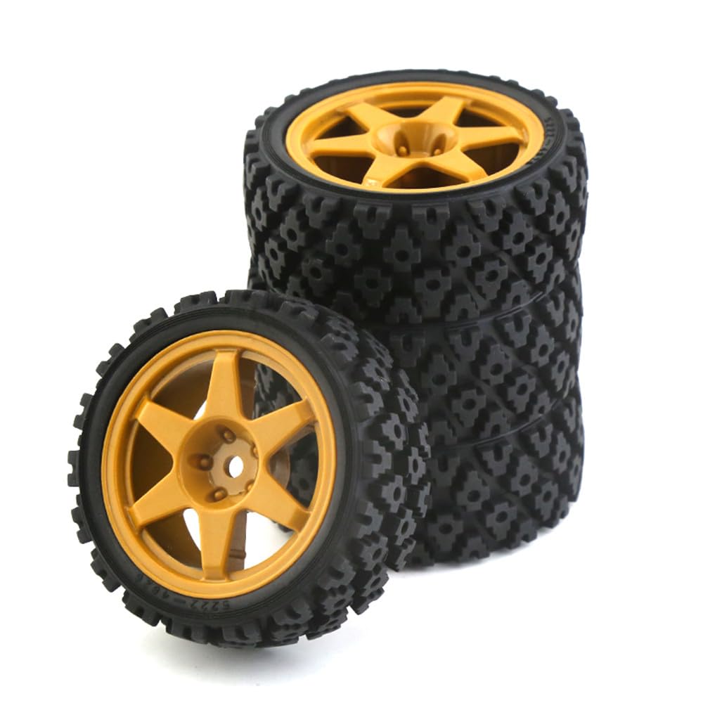 Mua 1/10 RC On Road Tires Rubber Rally Tyres and Wheels Rims 12mm Hex ...