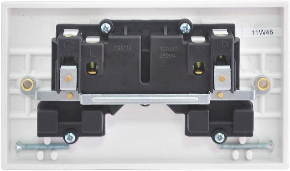 SHP Electrical® 13A Double White Switched Socket & Premium Double ...