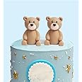 Amazon.com: Baby Bear Cake Topper Blue Ball Cake Decor for Boy (2bears ...
