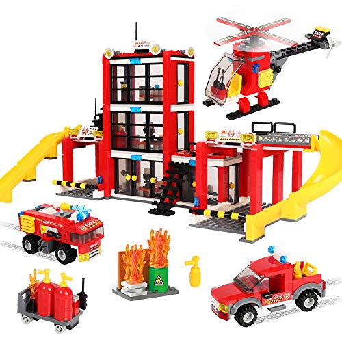 896 Pieces City Fire Station STEM Building Blocks Set for sale | North ...