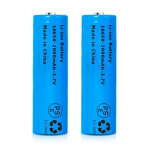 18650 Rechargeable Battery 2 Packs 3.7V 18650 Button top 18650 Lithium ...