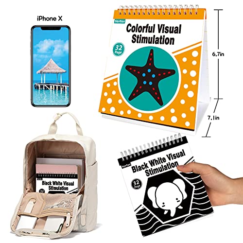 teytoy 2 Packs Tummy Time Mirror with Baby Black and White Book Boys ...