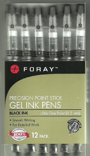 Foray Gel Pens Precision Point Stick Extra Fine Point 0.3 mm Clear ...