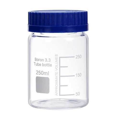 Pastein 3 Pack 250 mL Wide Mouth Graduated Round Borosilicate Reagent ...