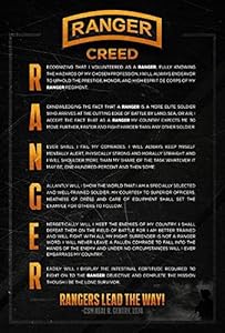 Amazon.com: 75th Ranger Regiment Ranger Creed Poster (18x24): Home ...