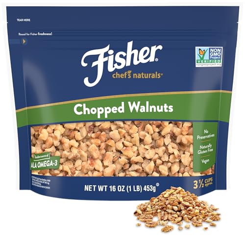 Fisher Chef's Naturals Chopped Walnuts 1 lb, 100% California Unsalted ...