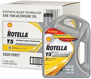 Amazon.com: Rotella 550019907-3PK T5 10W40 Synthetic Blend Heavy Duty ...