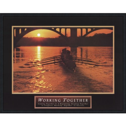Amazon.com: Working Together Rowing Framed Motivational Poster: Prints ...