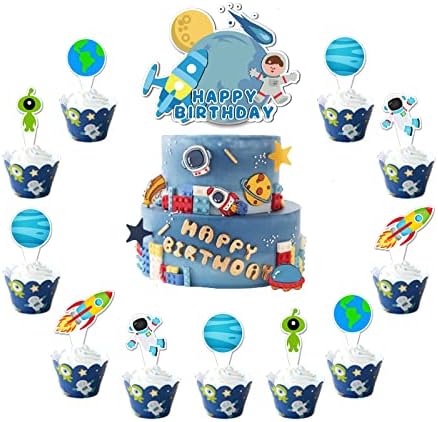 41pcs Outer Space Cake Toppers For Space Themed Party Decoration 1 ...