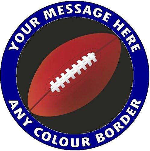 Personalised Rugby Ball Birthday Cake Topper - 7.5 Inch Round Edible ...