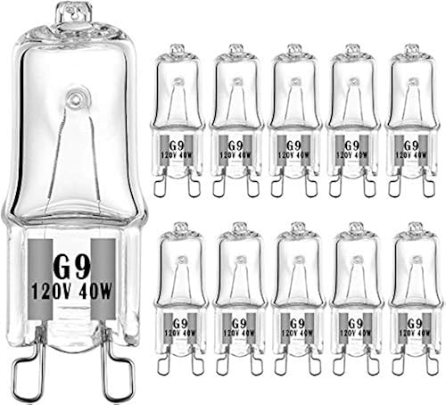 YBEK G9 Halogen Bulb 120V 40W T4 Type 2 Pin Base for Range Hood Lights ...