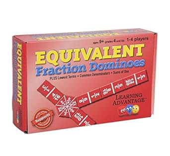 Amazon.com: Learning Advantage 4519 Equivalent Fraction Dominoes Game ...