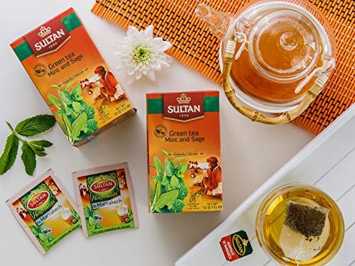 SULTAN TEA Moroccan Green Tea with Mint and Sage Herbal Green Teas ...