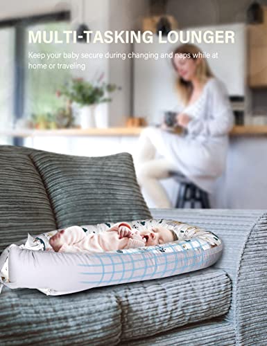 Yoocaa Baby Lounger - Soft 100% Cotton & Fiberfill Breathable Newborn ...